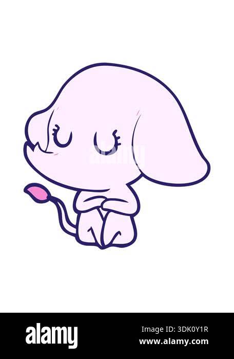 vibrating motion animation of cute cartoon elephant drawing Stock Video ...