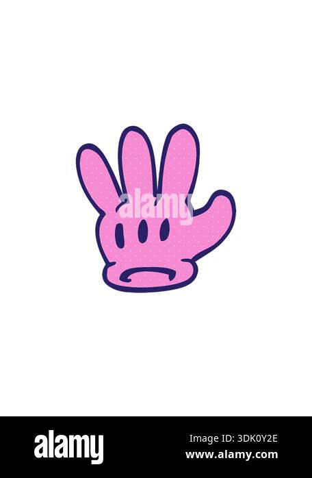 splitting effect animation of traditional cartoon doodle glove Stock ...