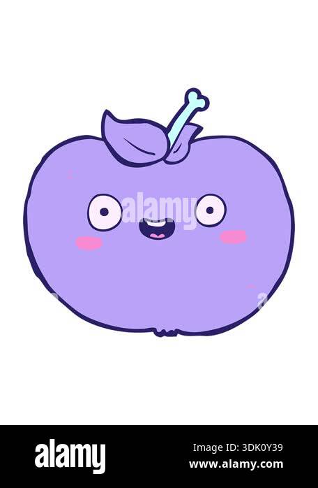 shine light effect animation of freehand cartoon apple Stock Video ...