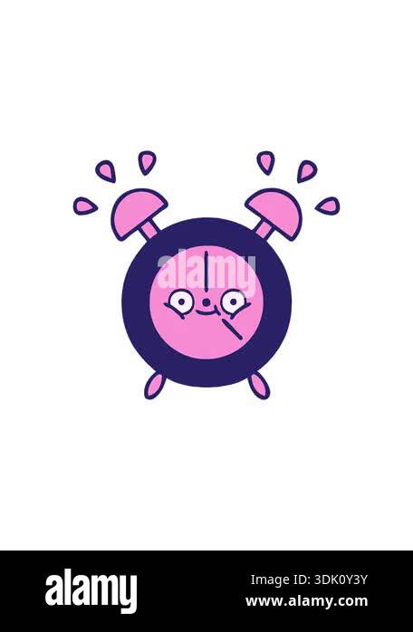 flashy sales animation of a comic book style cartoon of a alarm clock ...