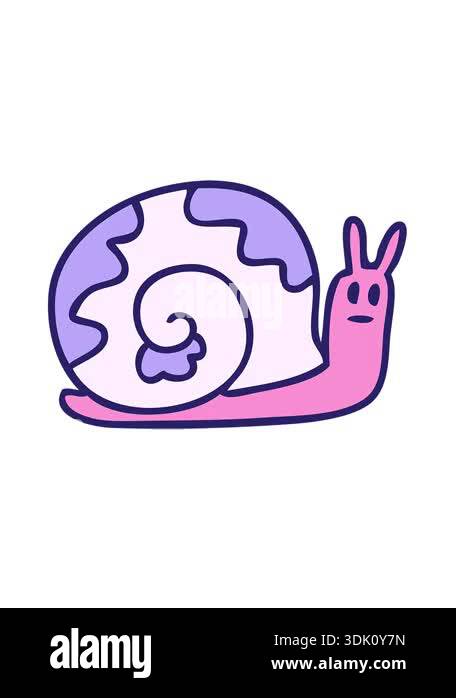 jiggle motion animation of hand drawn quirky cartoon snail Stock Video ...