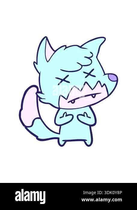 shivering motion animation of cartoon cross eyed fox Stock Video ...