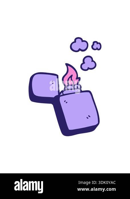 bobbing motion animation of cartoon doodle old lighter Stock Video ...