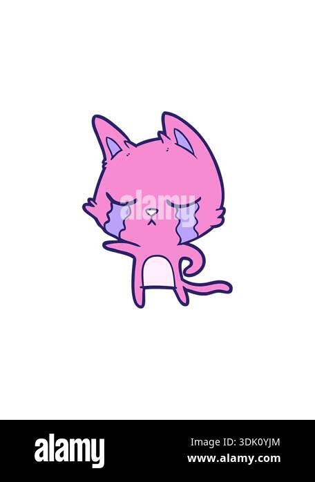 starburst effect animation of crying cartoon cat pointing Stock Video ...