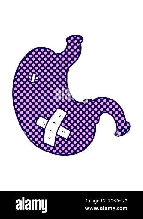 neon light effect animation of cartoon stomach Stock Video Footage - Alamy