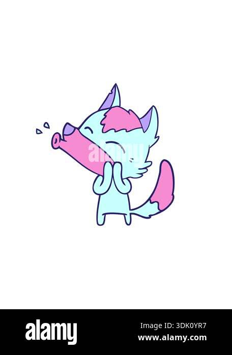 horizontally vibrating animation of fox cartoon character image Stock ...