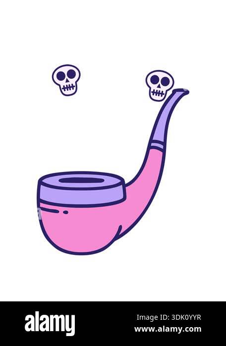 spinning skulls animation of drawing of a smokers pipe Stock Video ...