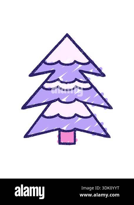 bobbing motion animation of Winter Tree Chalk Drawing Stock Video ...