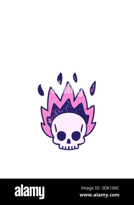 jumping motion animation of hand drawn cartoon of a skull Stock Video ...