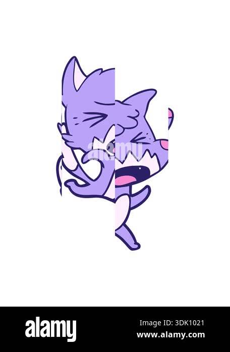 splitting motion animation of angry cartoon fox running Stock Video ...