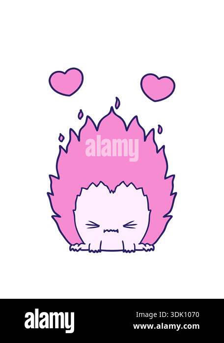 spinning hearts animation of cartoon fire creature Stock Video Footage ...