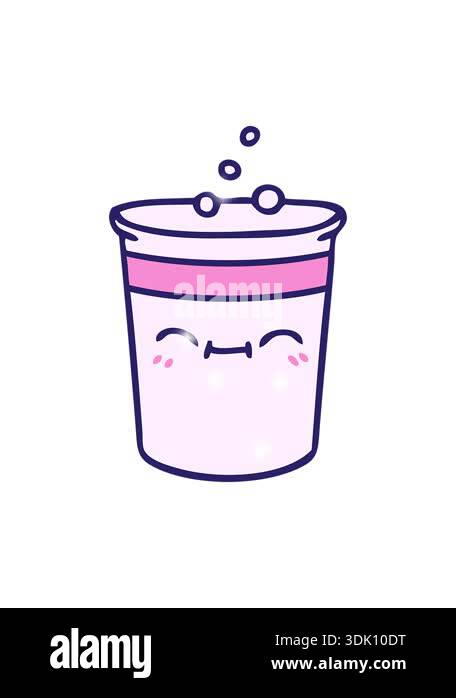 glitter effect animation of hand drawn quirky cartoon cup of lemonade ...