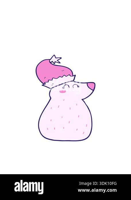 bobbing motion animation of cartoon bear wearing christmas hat Stock ...