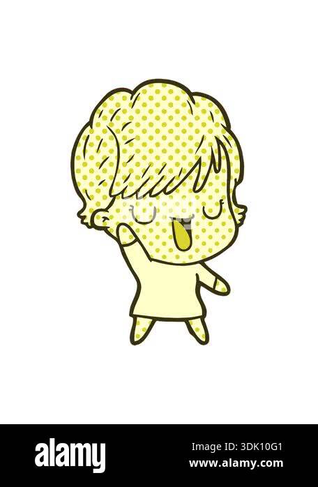 changing color animation of cartoon woman talking drawing Stock Video ...