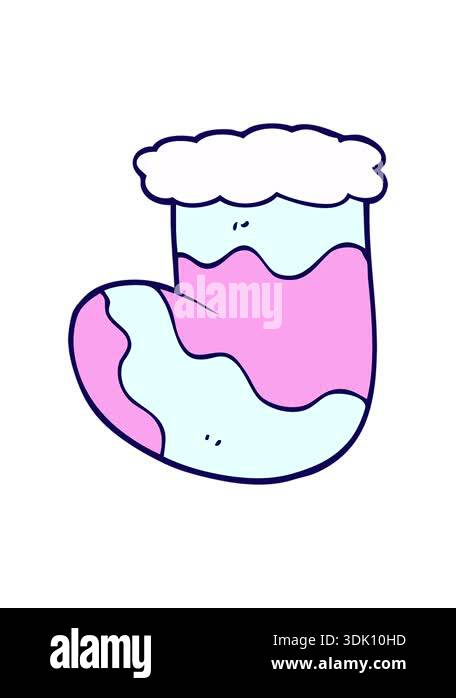 neon light effect animation of christmas stocking drawing Stock Video ...