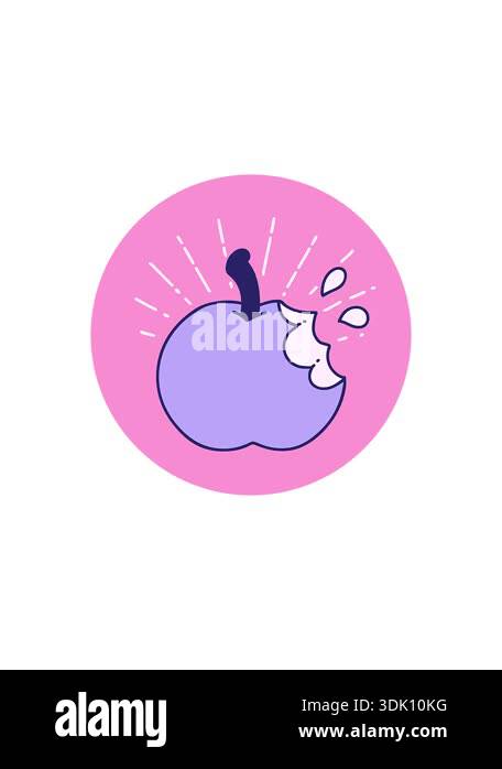 sales flash animation of icon of a tattoo style bitten apple Stock ...