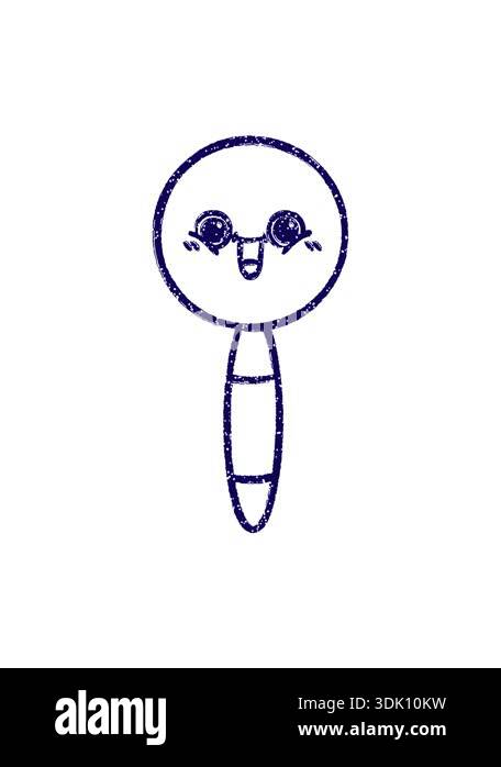 neon light effect animation of Magnifying Glass Charcoal Drawing Stock ...