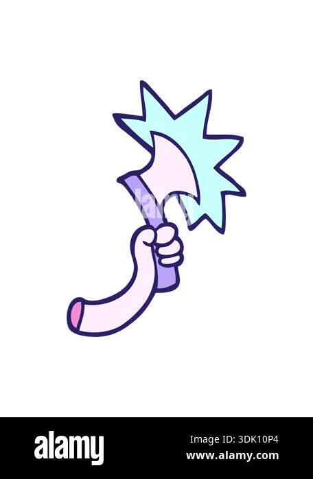 bobbing motion animation of hand drawn doodle style cartoon arm with ...