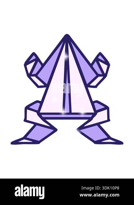 glitter effect animation of a japanese folded paper origami frog Stock ...