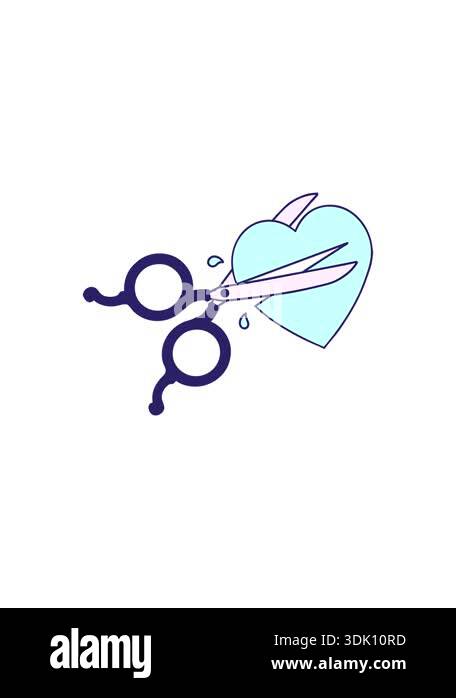 splitting effect animation of tattoo in traditional style of scissors ...