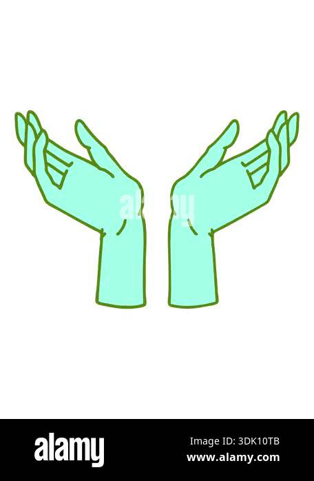 shivering motion animation of iconic tattoo style image of open hands ...