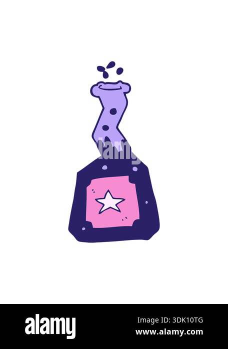 shine light effect animation of cartoon doodle experiment potions Stock ...