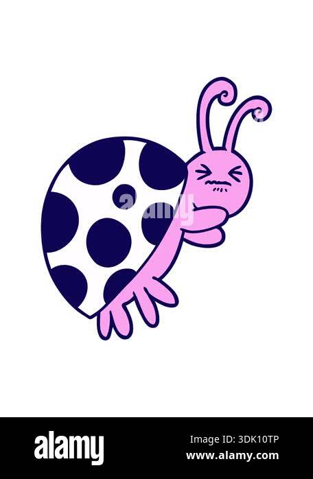 neon light effect animation of cartoon ladybug drawing Stock Video ...