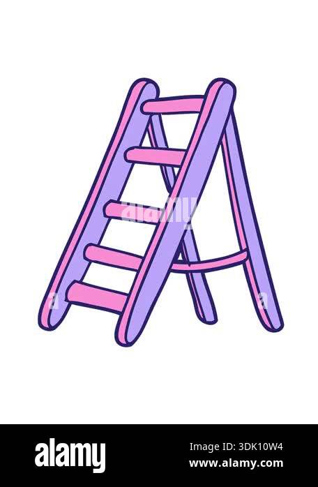 jiggle motion animation of cartoon ladder Stock Video Footage - Alamy