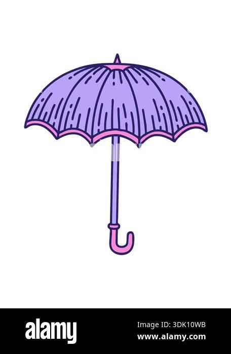 vibrating motion animation of iconic tattoo style image of an umbrella ...