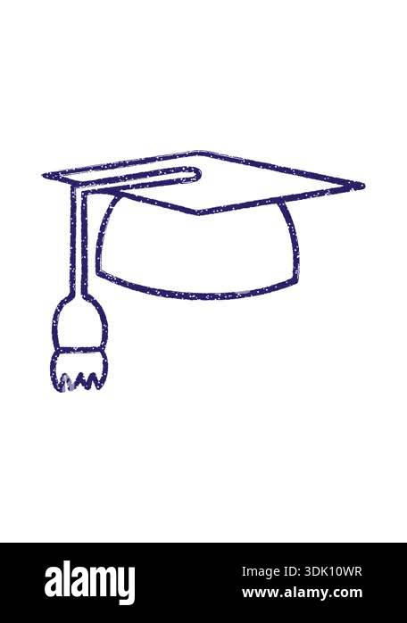 shaking motion animation of Graduation Cap Charcoal Drawing Stock Video ...