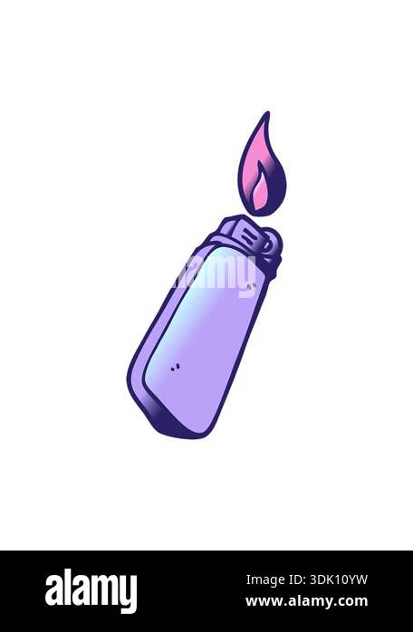 pressure popping animation of cartoon doodle disposable lighter Stock ...