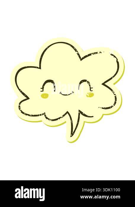 changing color animation of cute cartoon face with speech bubble ...