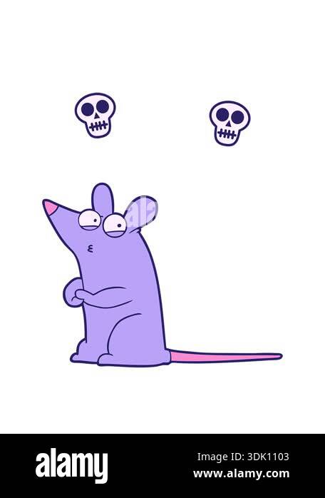 spinning skulls animation of cartoon suspicious mouse Stock Video ...