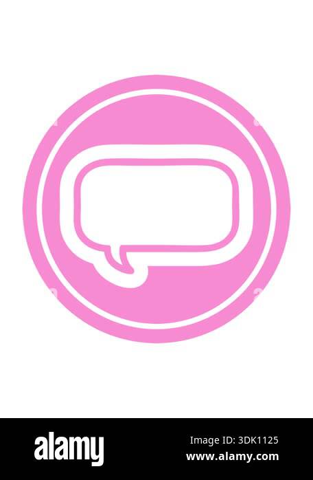 pressure popping animation of speech bubble circular icon symbol Stock ...