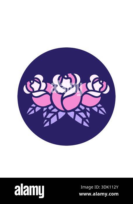 blinking radial lines animation of a bouquet of flowers design Stock ...