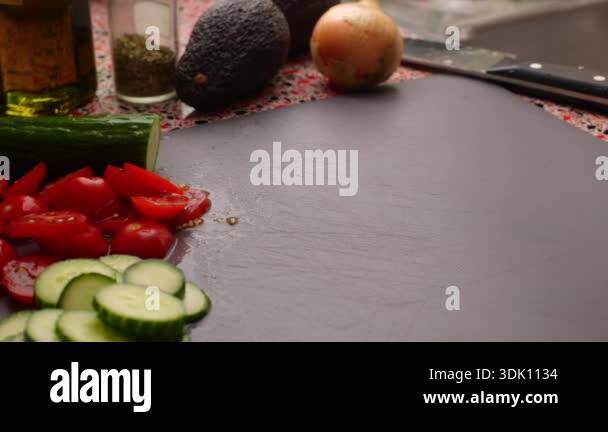 Close up person chopping organic vegetables in kitchen Stock Video ...