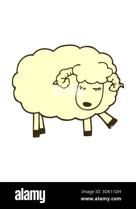 changing color animation of cartoon doodle cute sheep Stock Video ...