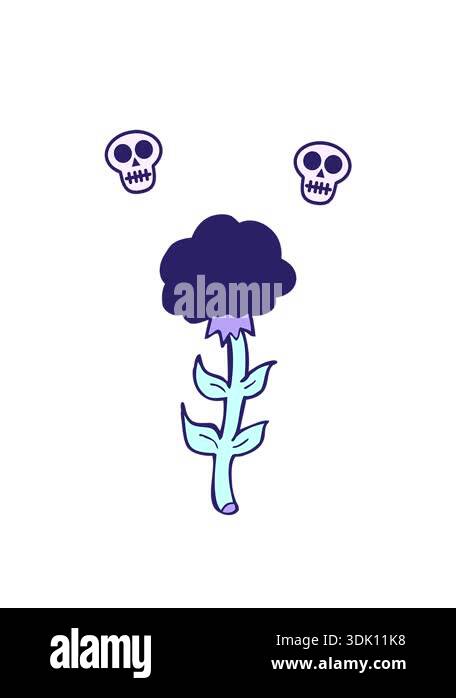 spinning skulls animation of a cartoon rose Stock Video Footage - Alamy