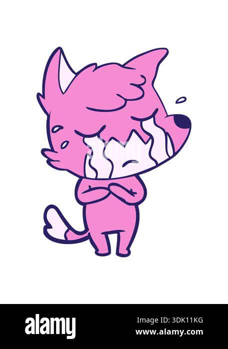 bob and pause animation of crying fox cartoon Stock Video Footage - Alamy