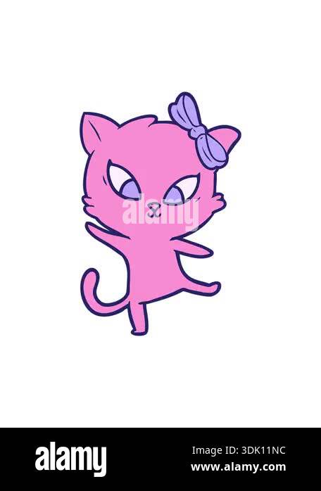 shivering motion animation of fun drawing of cartoon cat Stock Video ...