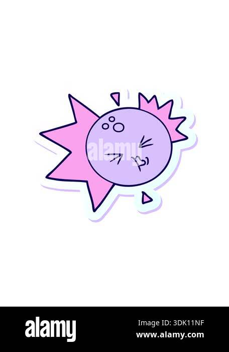 neon light effect animation of sticker of a cartoon bowling ball ...