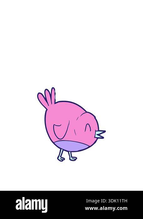 stretching up animation of cartoon robin bird Stock Video Footage - Alamy