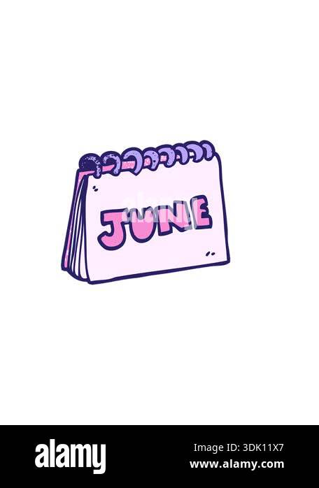 horizontally vibrating animation of cartoon doodle calendar showing ...