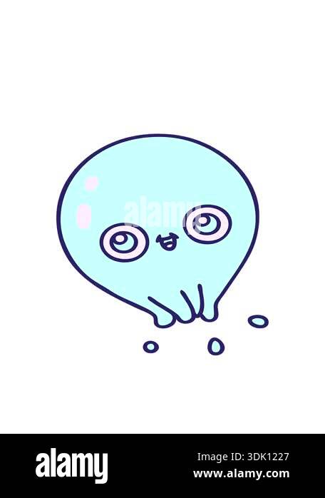 bobbing motion animation of cartoon of a cute jellyfish swimming Stock ...