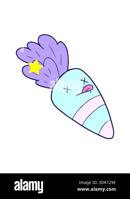 twinkling stars effect animation of cartoon dead carrot Stock Video ...