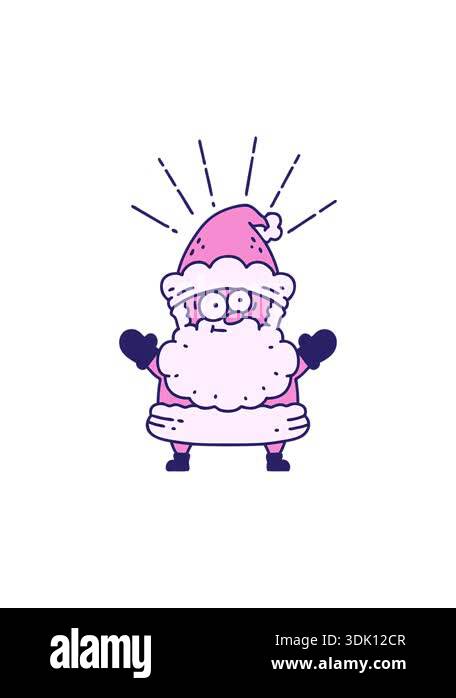 popping motion animation of traditional tattoo style santa claus ...