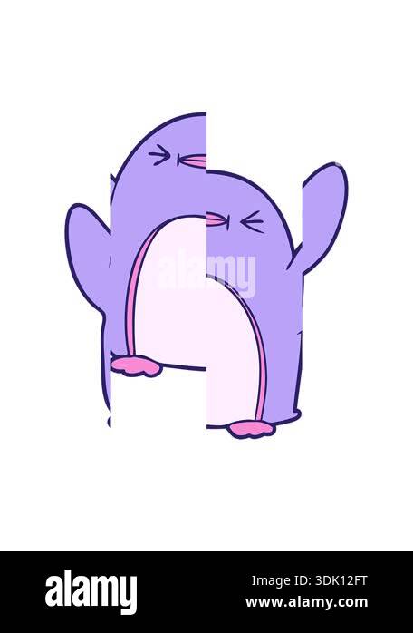 splitting motion animation of cartoon penguin design Stock Video ...