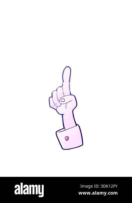 stretching up animation of a cartoon pointing hand Stock Video Footage ...