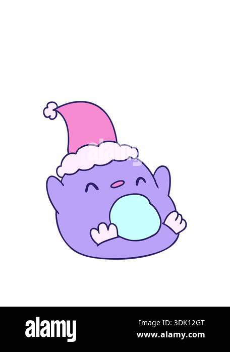 stretching up animation of hand drawn kawaii penguin Stock Video ...