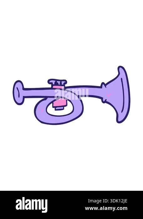 shivering motion animation of cartoon doodle brass horn Stock Video ...
